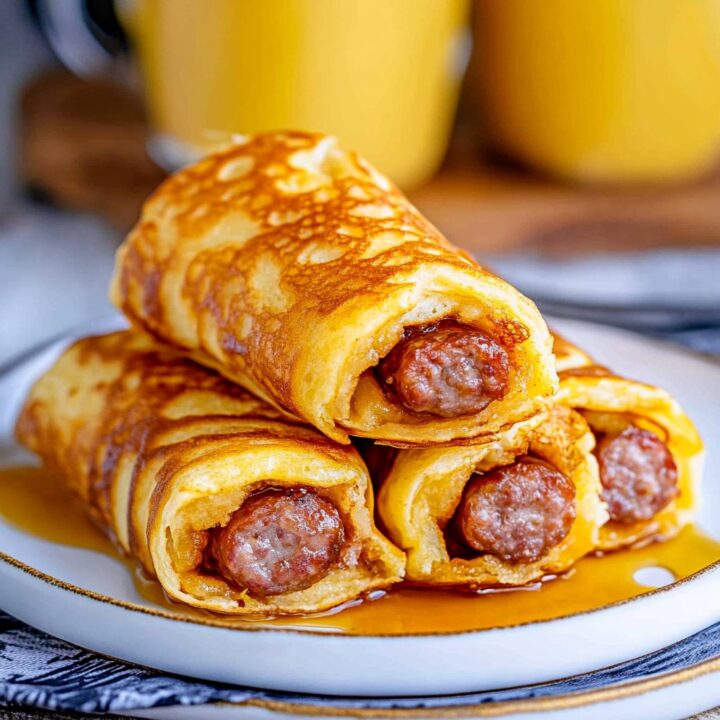 Breakfast Pigs in a Blanket (Fluffy pancakes wrapped around breakfast ...