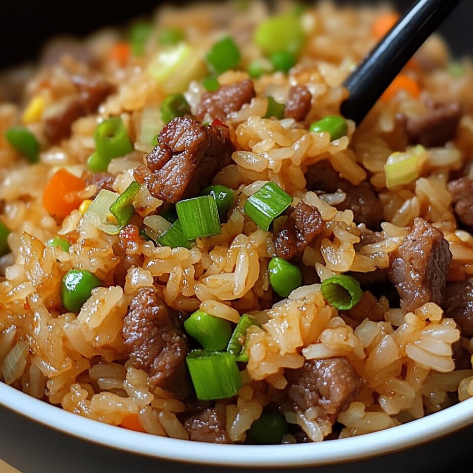 Onion Beef Fried Rice Recipe - My Daily Cuisine